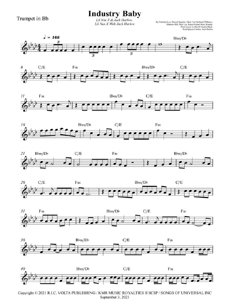 Industry Baby - Trumpet | PDF