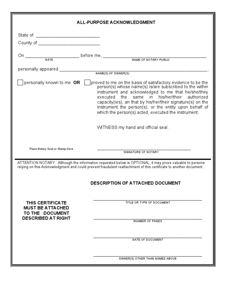 All Purpose Acknowledgement | PDF