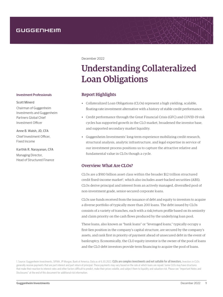 Understanding Collateralized Loan Obligations 2022 | PDF ...