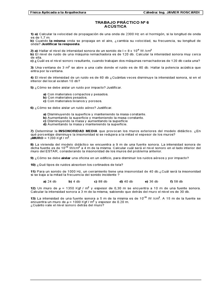 TP6 - Acústica | PDF | Decibel | Sonido