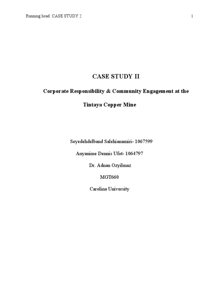 Case Study 2 | PDF | Negotiation | Mining