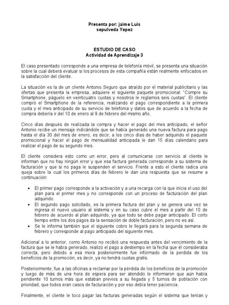 Caso de Estudio AA3 | PDF | Smartphone | Cliente