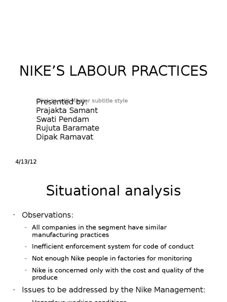 Nike's Labor Issues Analysis | PDF