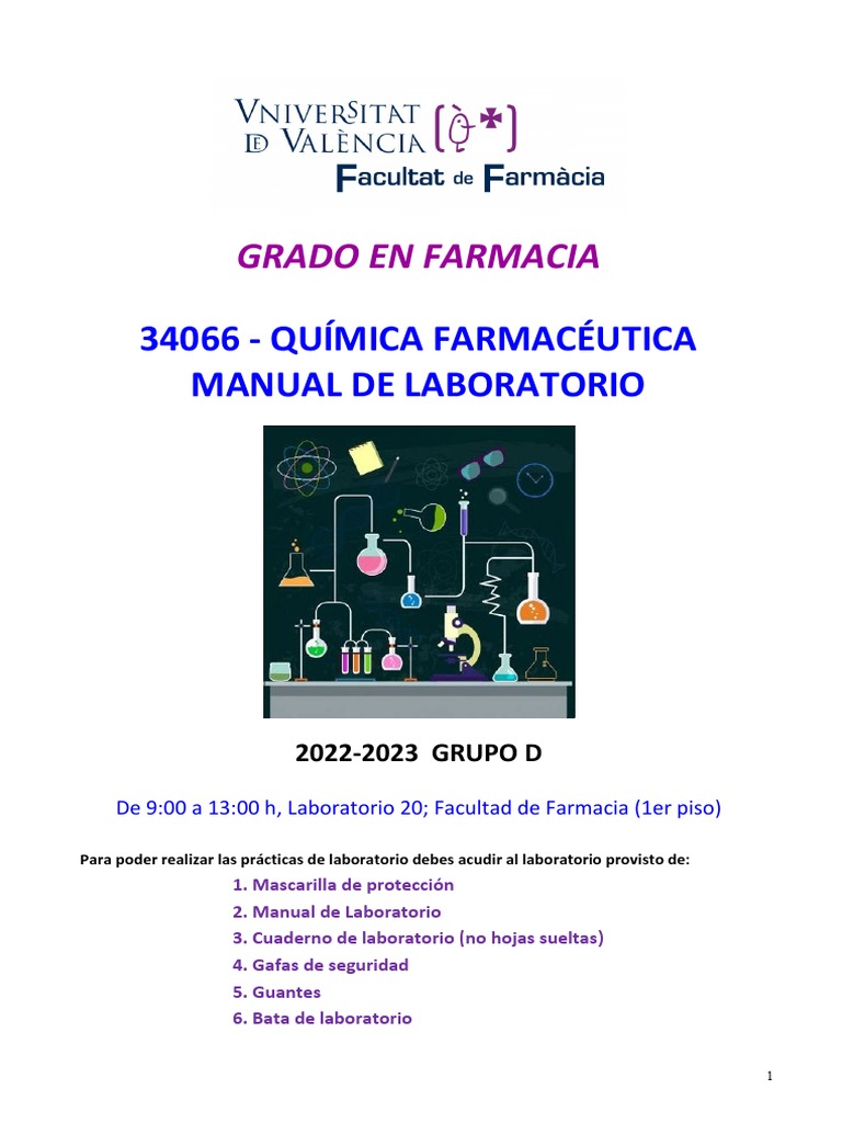 Manual Prã¡cticas QF 2022-23 (Grupo D ODS) | PDF | Polaridad química | Solubilidad