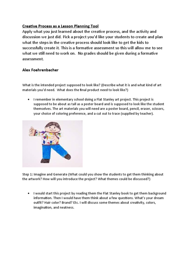 Art Creative Process As A Lesson Plan | PDF | Lesson Plan | Learning