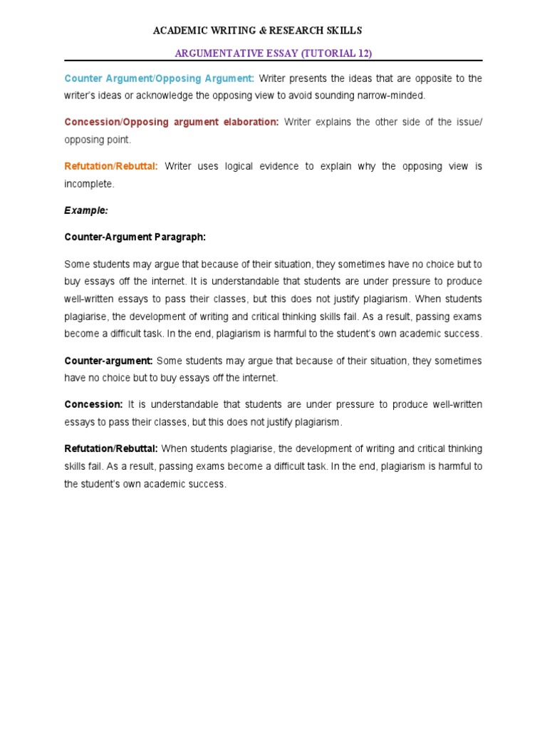 Counter Arggument Essay | PDF | Essays | Plagiarism
