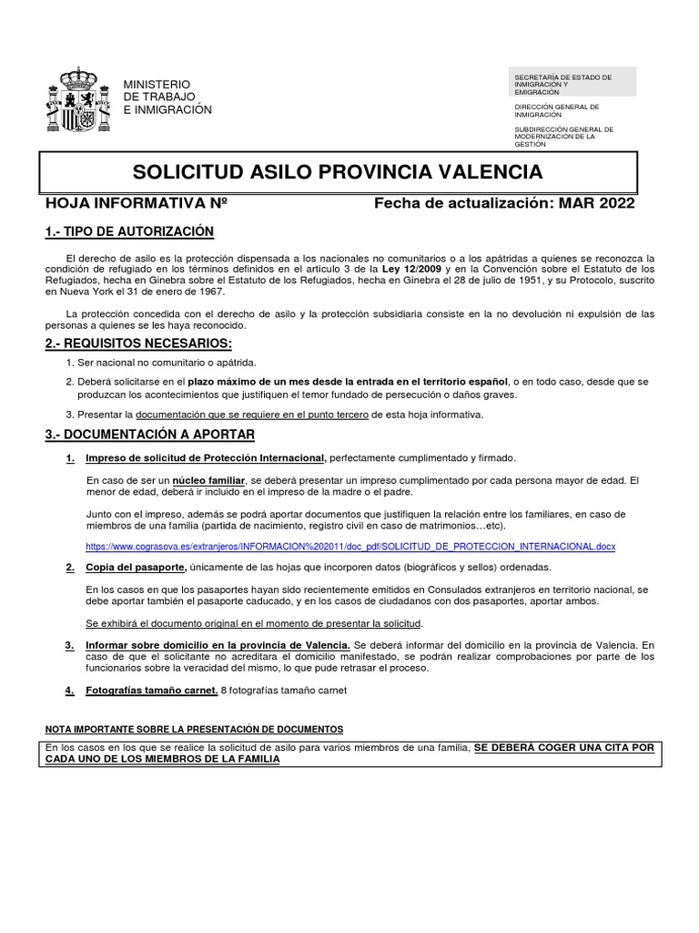 Instrucciones Solicitud de Asilo-1 | PDF | Refugiado | Certificado de nacimiento
