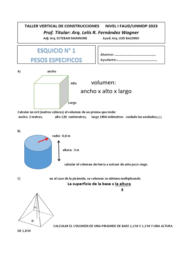 Esquicio 1 Pesos Especificos | PDF | edificio | Construyendo tecnología