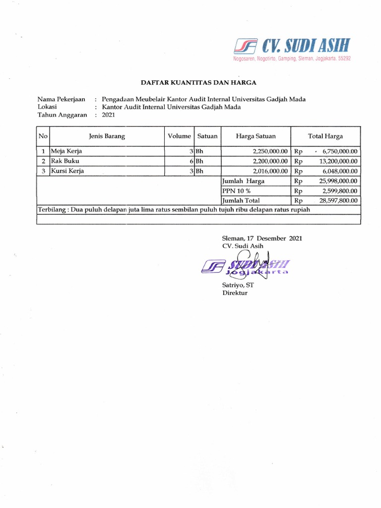 CONTOH Daftar Kuantitas Dan Harga | PDF CONTOH Daftar Kuantitas Dan Harga | PDF