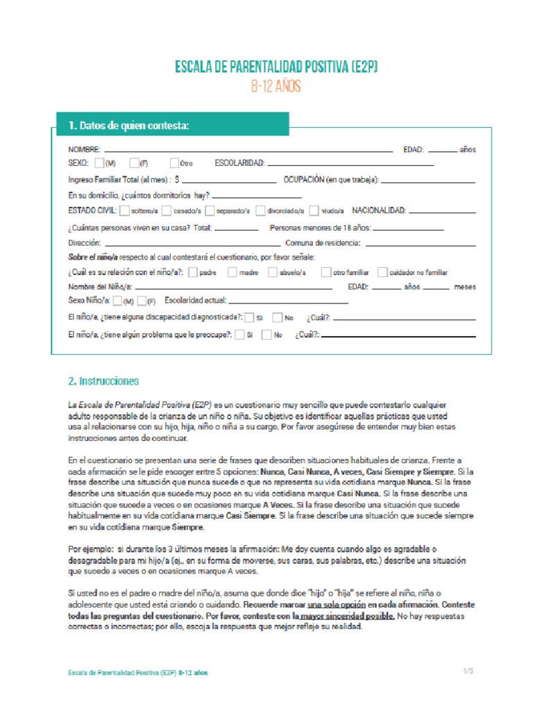 Cuestionario E2P | PDF