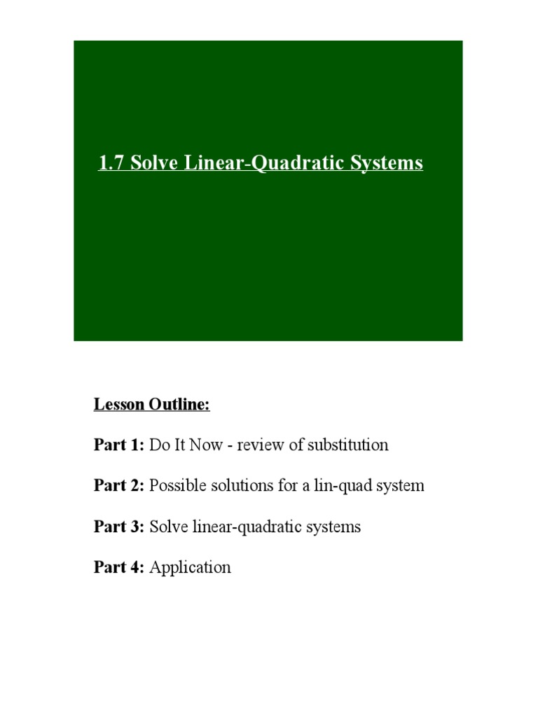 Lin Quad System | PDF