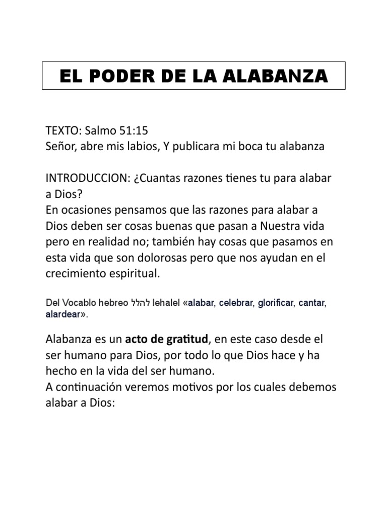 El Poder de La Alabanza | PDF