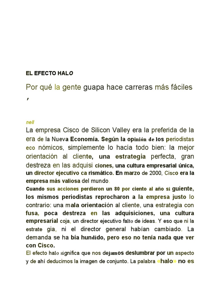 El Efecto Halo | PDF | Conceptos psicologicos