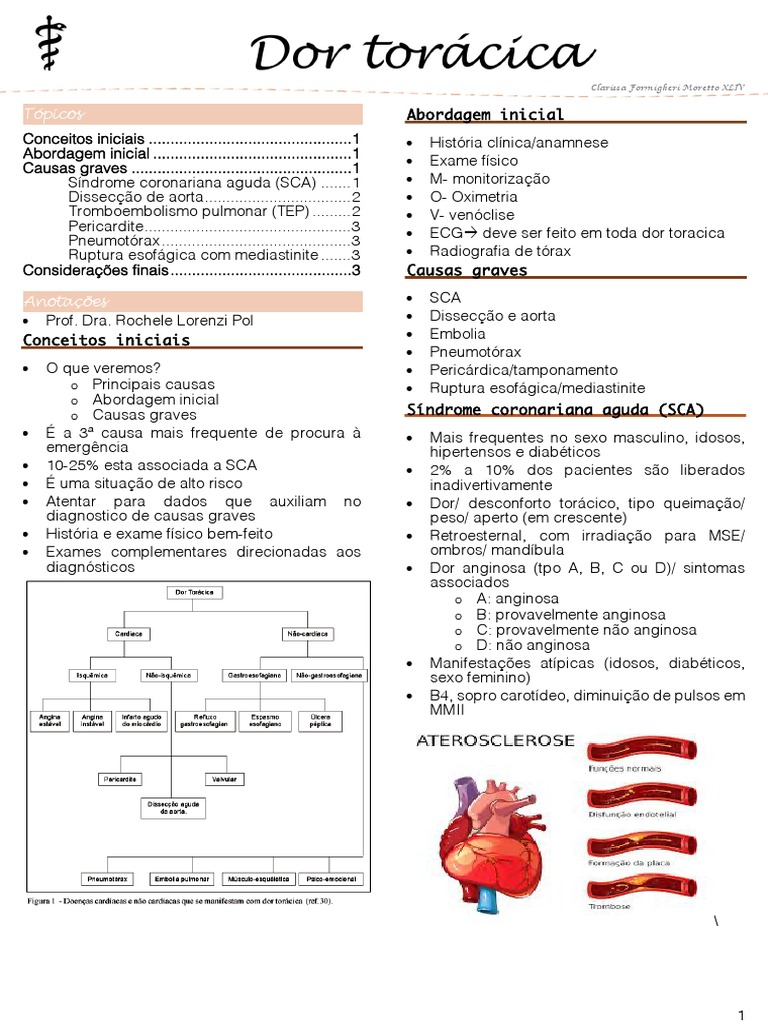 Dor Torácica | PDF | Medicina Clínica | Causas de morte