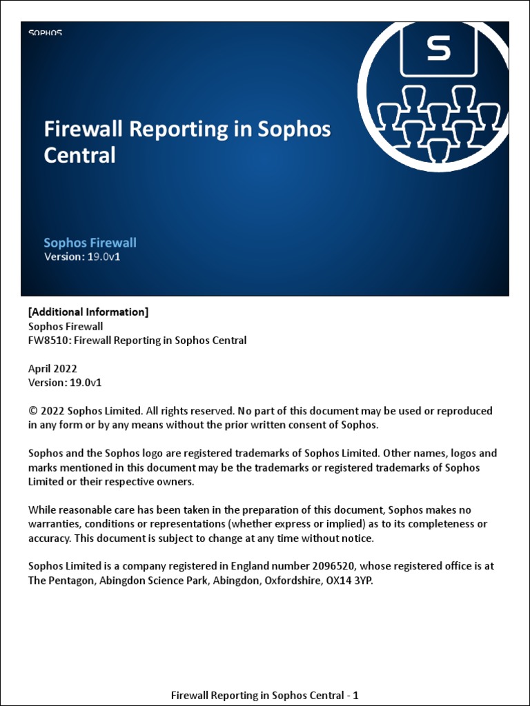 FW8510 19.0v1 Firewall Reporting in Sophos Central | PDF | Chart | Firewall (Computing)