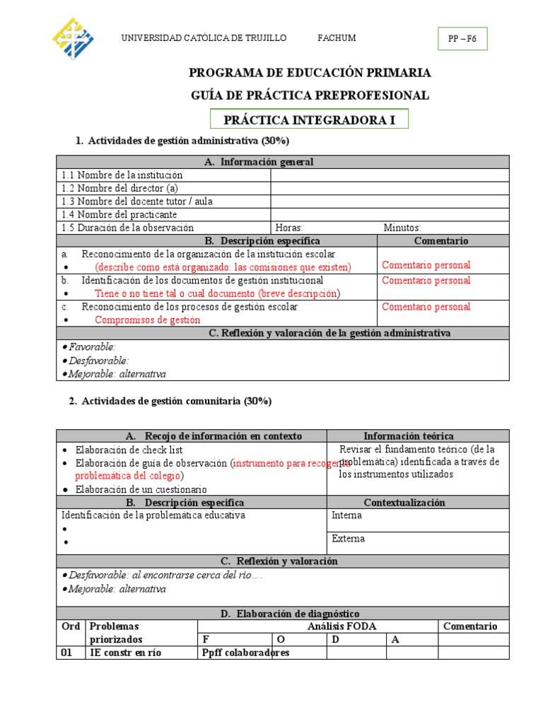 Guía de Práctica Preprofesional en Educación | PDF | Maestros | Salón de clases