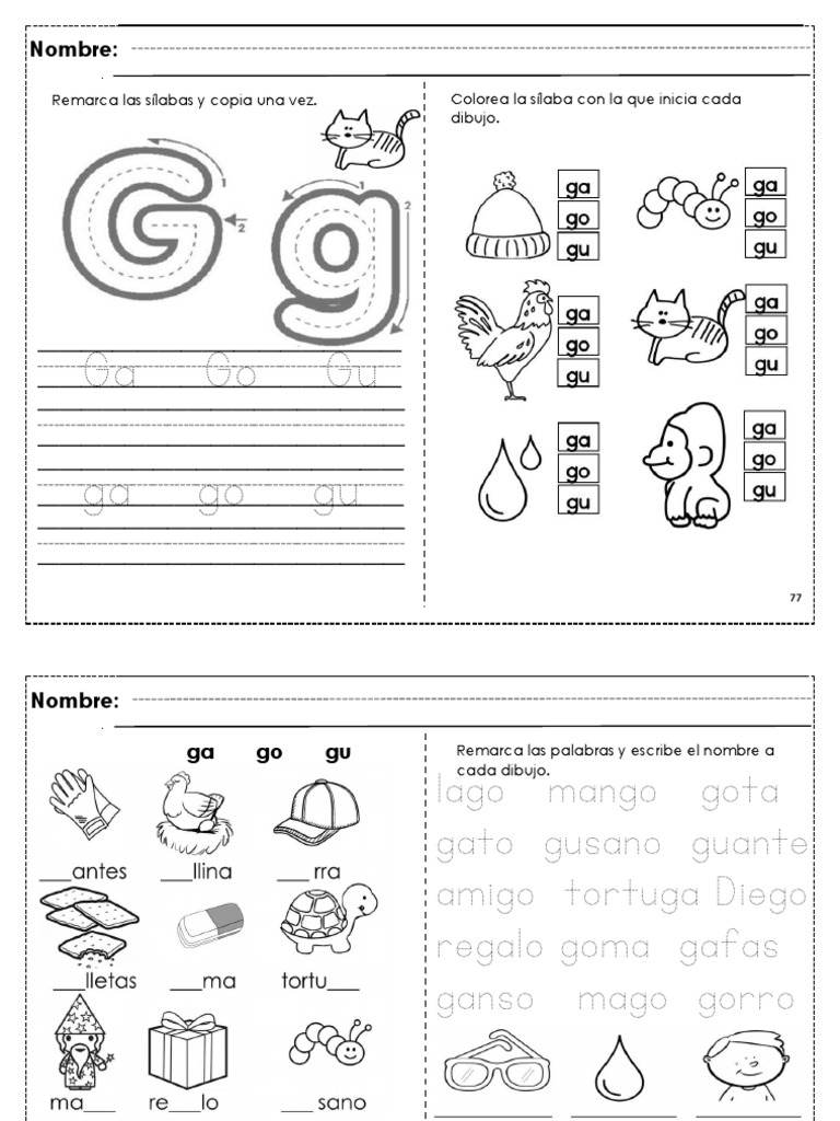 Actividades de sílabas para colorear | PDF
