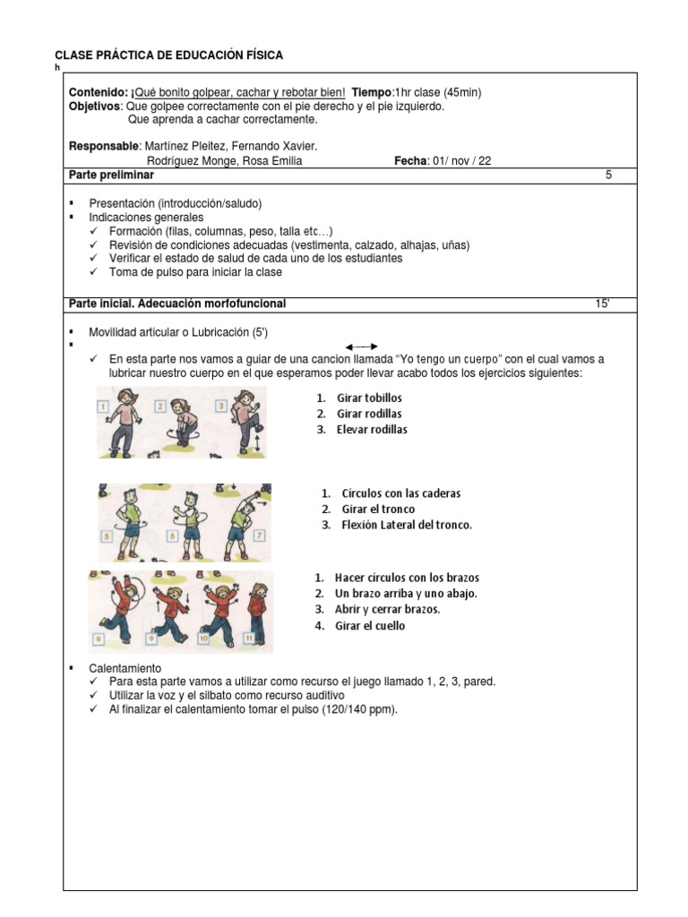 Clase Práctica de Educación Física1 | PDF