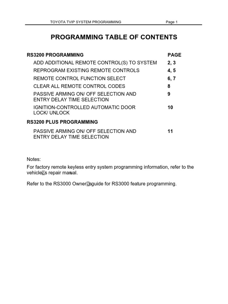 Toyota TVIP System Programming | PDF | Car | Land Vehicles