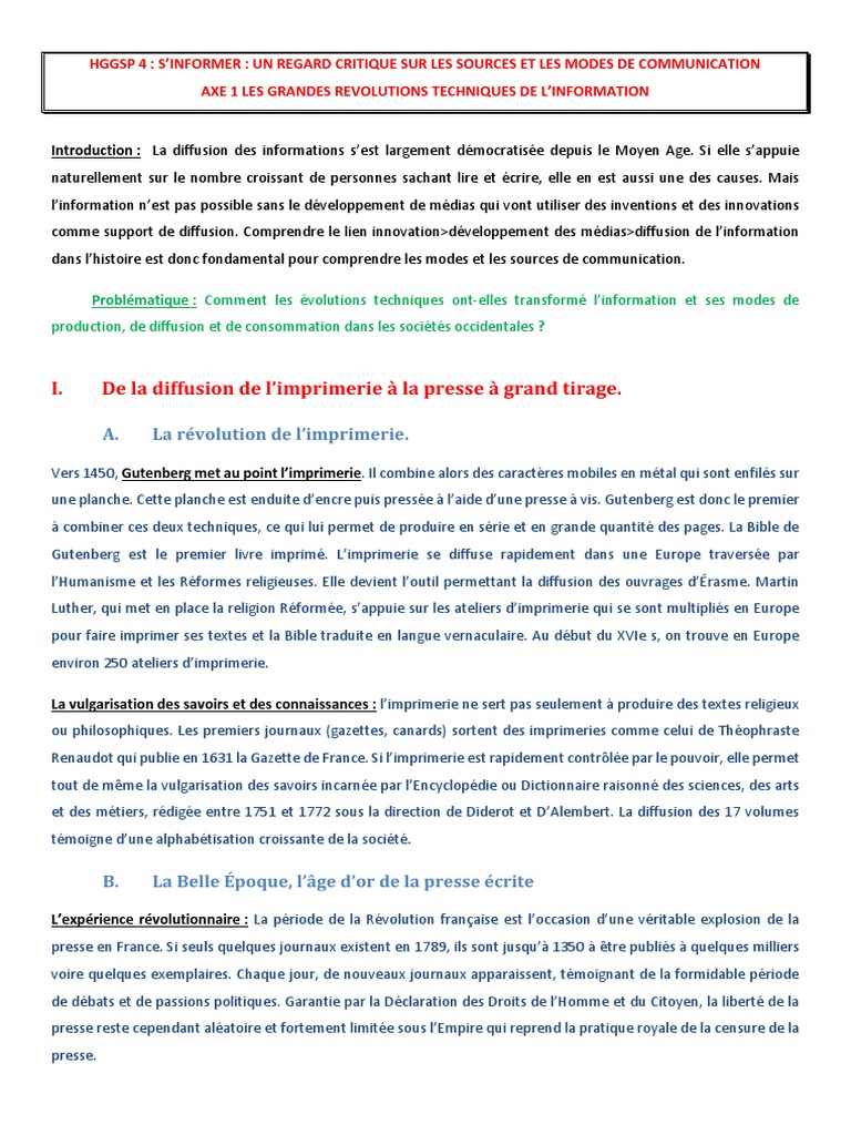 Révolutions techniques de l'information | PDF | Impression | Internet