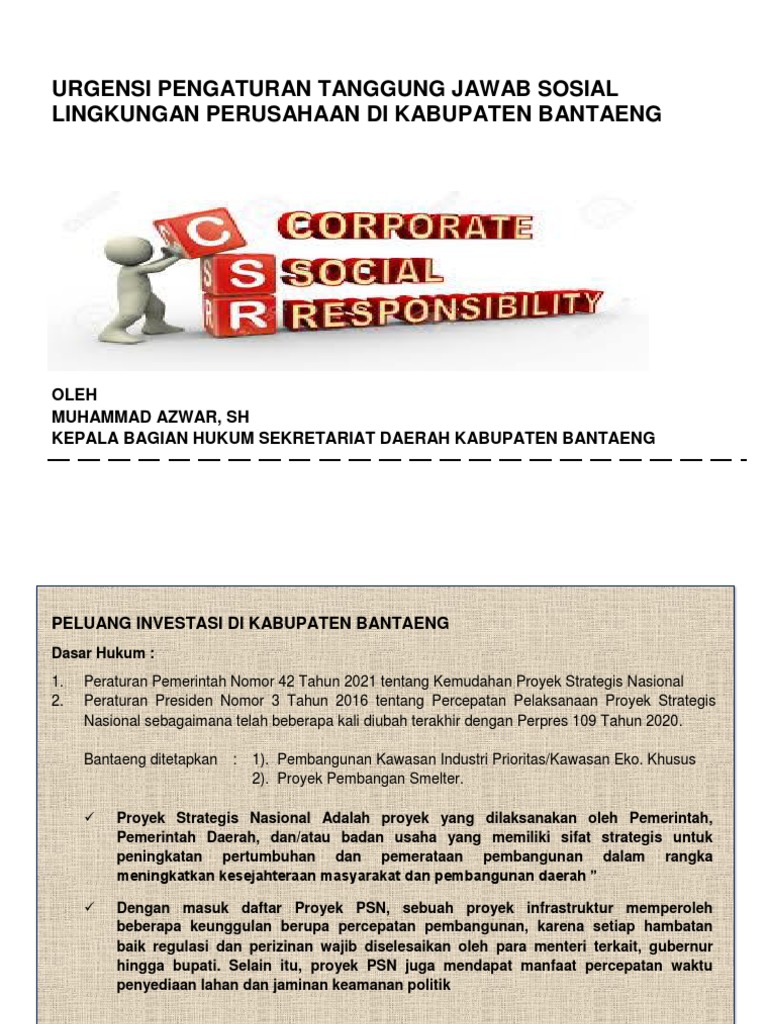 Urgensi Pengaturan Tanggung Jawab Sosial Lingkungan Perusahaan | PDF