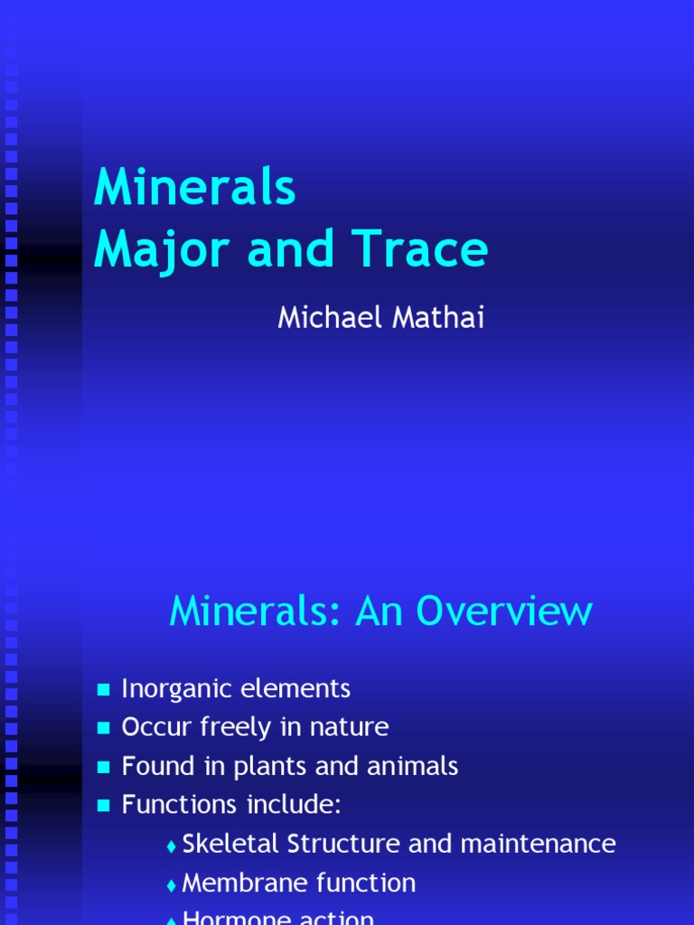 Minerals Major and Trace | PDF | Iron | Calcium