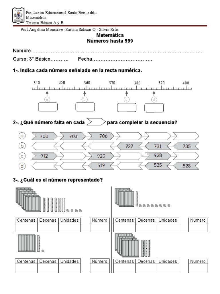 Guía matemática tercero | PDF