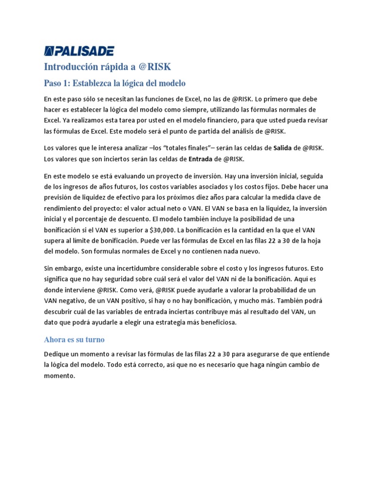 Risk Quick Start | PDF | Simulación | Distribución normal