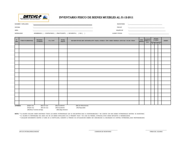 Formato Inventario Fisico | PDF