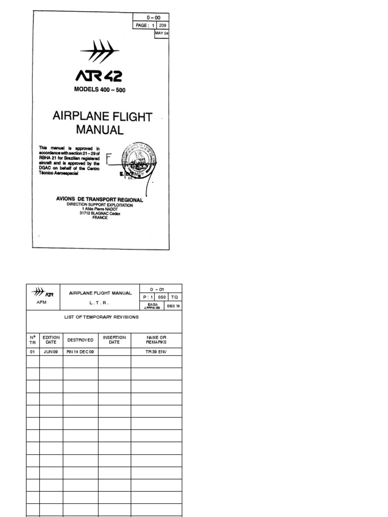 Afm Atr 42 | Download Free PDF | Transport | Aircraft
