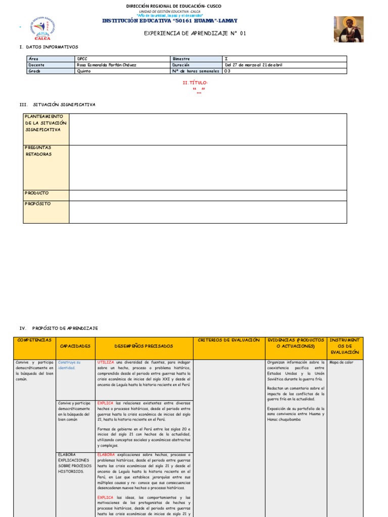 DPCC 5to | PDF | Perú | Evaluación
