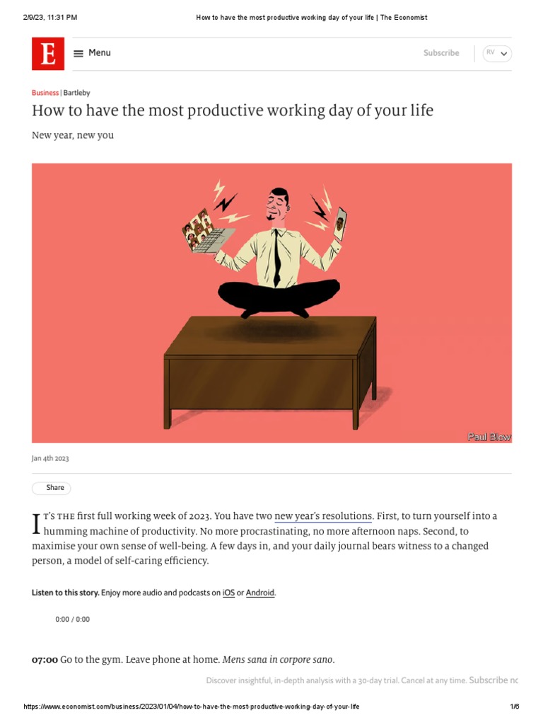 How To Have The Most Productive Working Day of Your Life - The ...