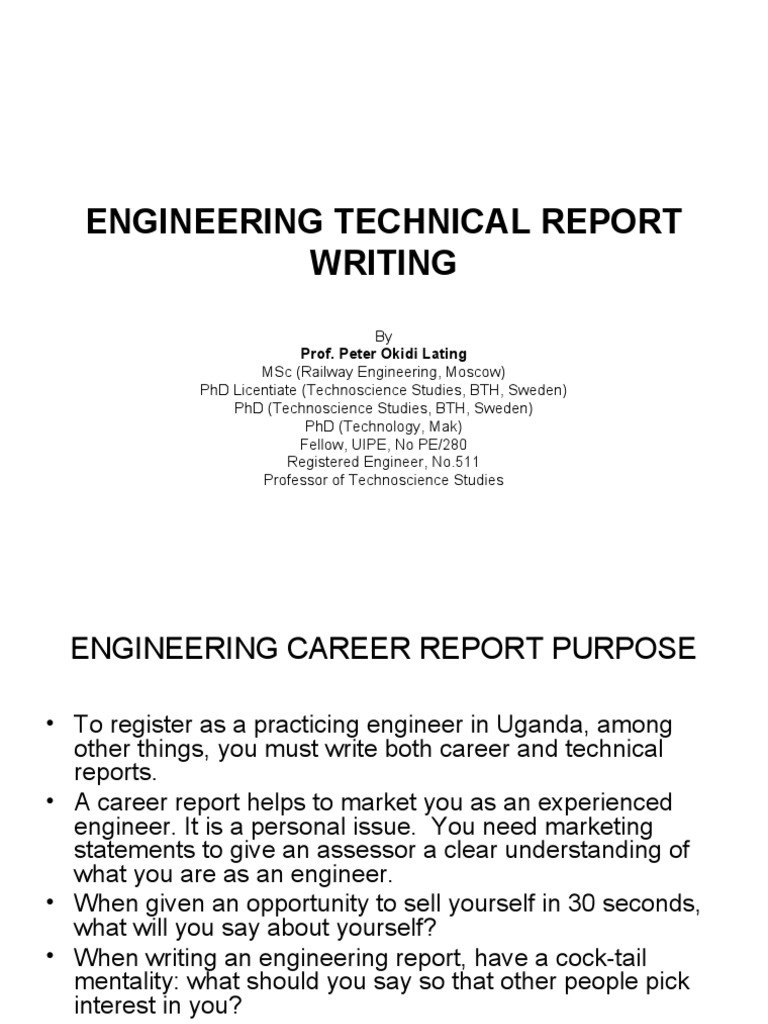 ENGINEERING TECHNICAL REPORT WRITING Format Coca Cola | PDF | Engineering | Engineer