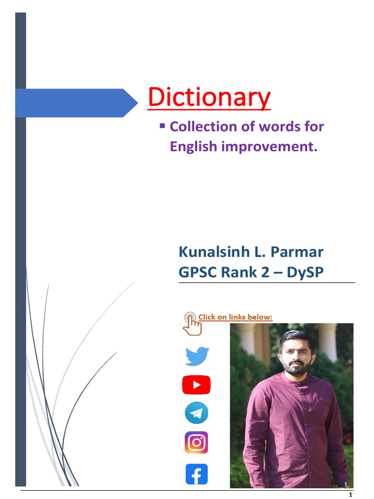Dictionary: Collection of Words For | PDF