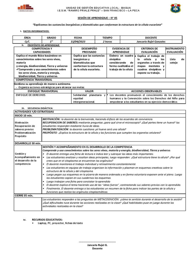 S.A. - Explicamos Las Sustancias Inorgánicas y Biomoléculas Que ...