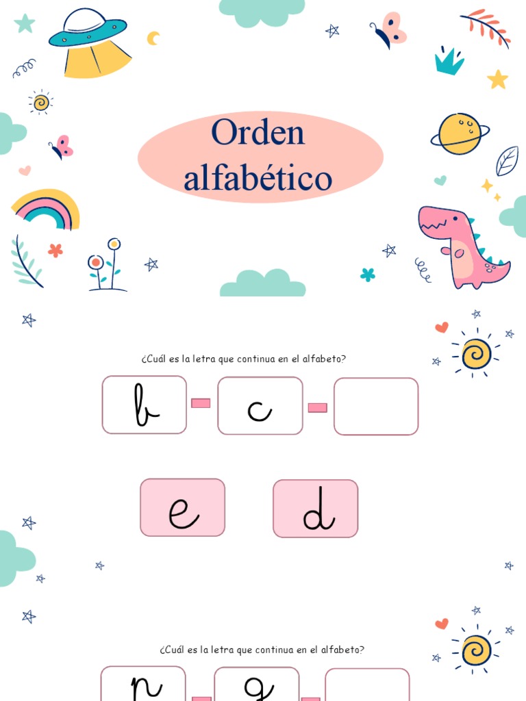 Ejercicios de Orden Alfabético | PDF | Artes del Lenguaje y Comunicación
