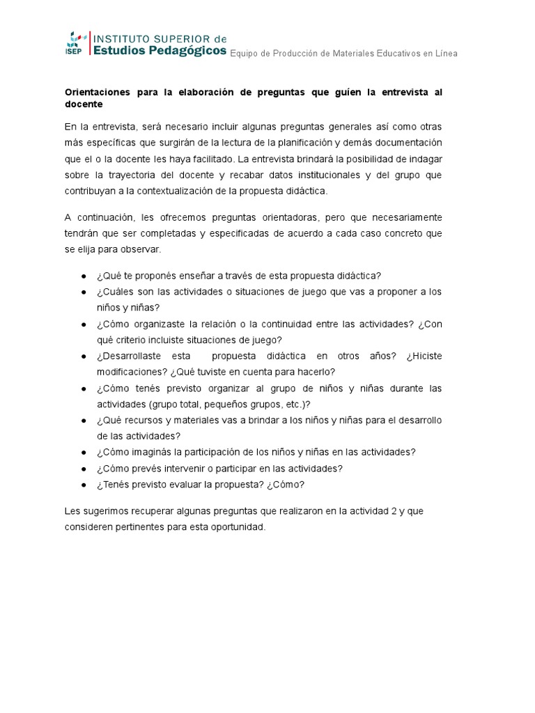 Orientaciones para la elaboración de preguntas (1) clase3 | PDF Orientaciones para la elaboración de preguntas (1) clase3 | PDF