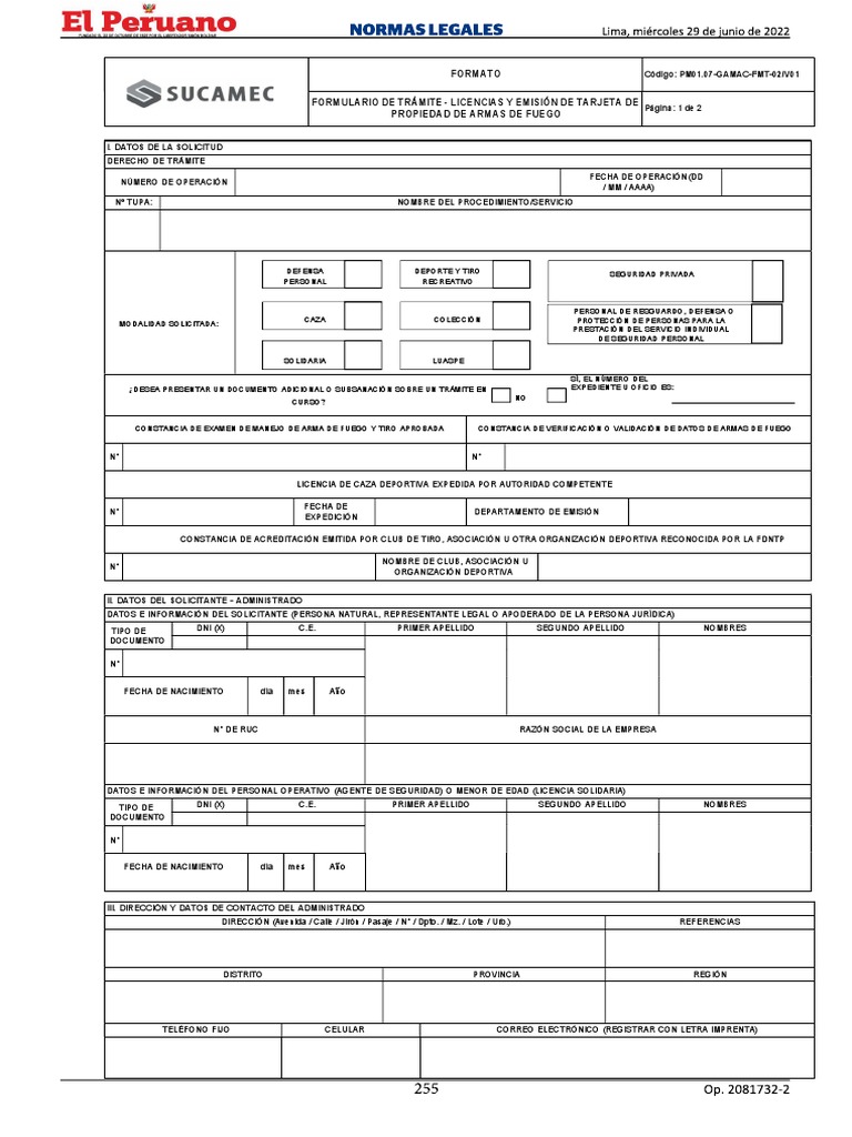 Tupa Fut de La Sucamec 2022 | PDF | Gobierno | Justicia Tupa Fut de La Sucamec 2022 | PDF | Gobierno | Justicia
