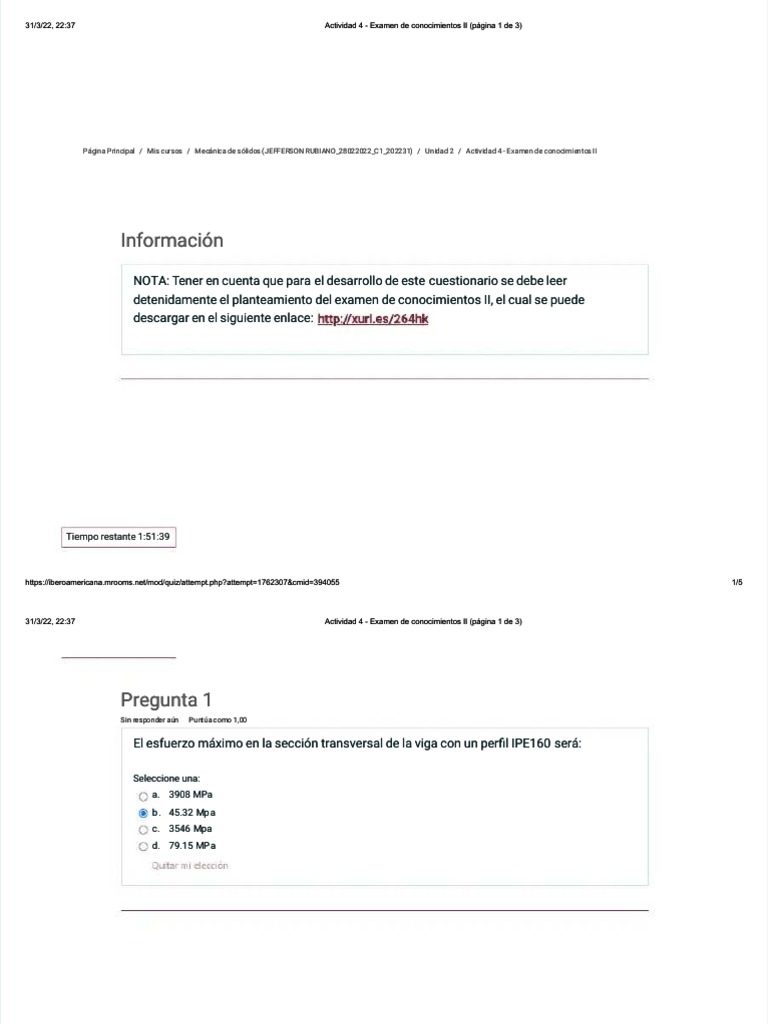 PDF Actividad 4 Examen de Conocimientos II Pagina 1 de 3 - Compress | PDF