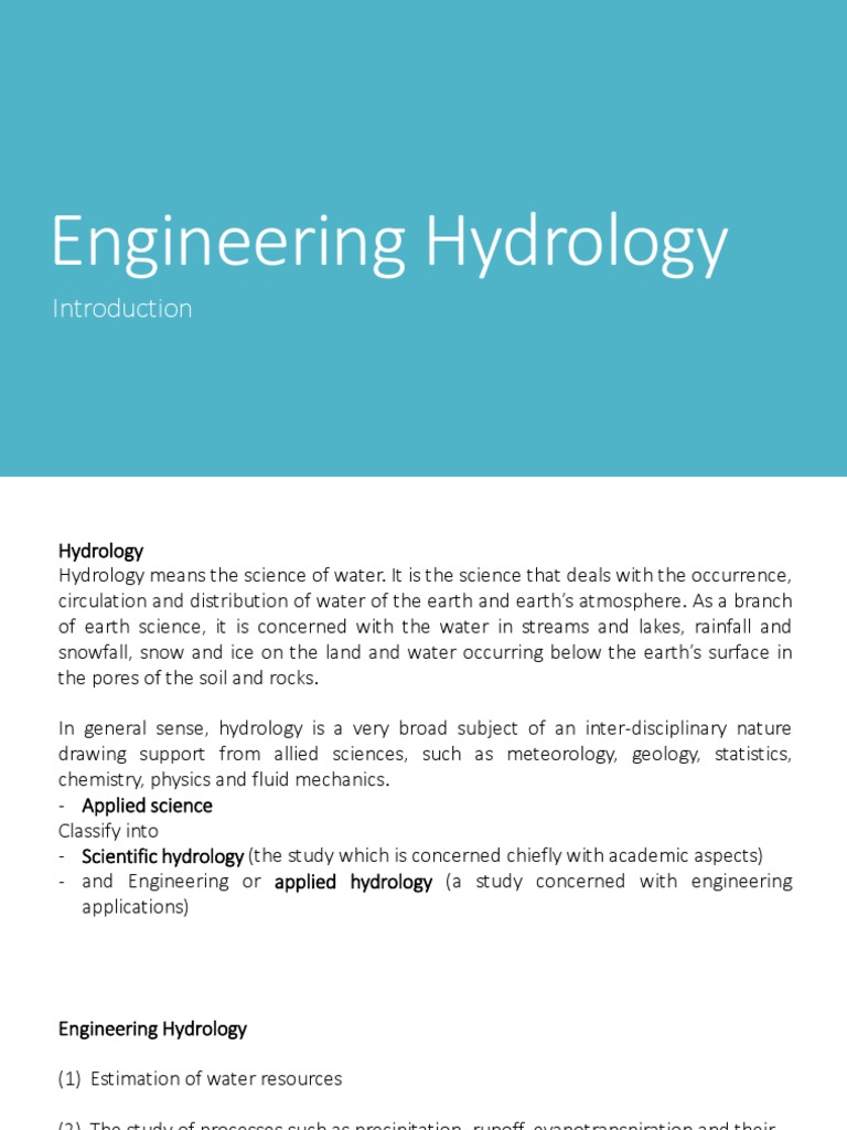 CE 52 Introduction | PDF | Discharge (Hydrology) | Hydrology