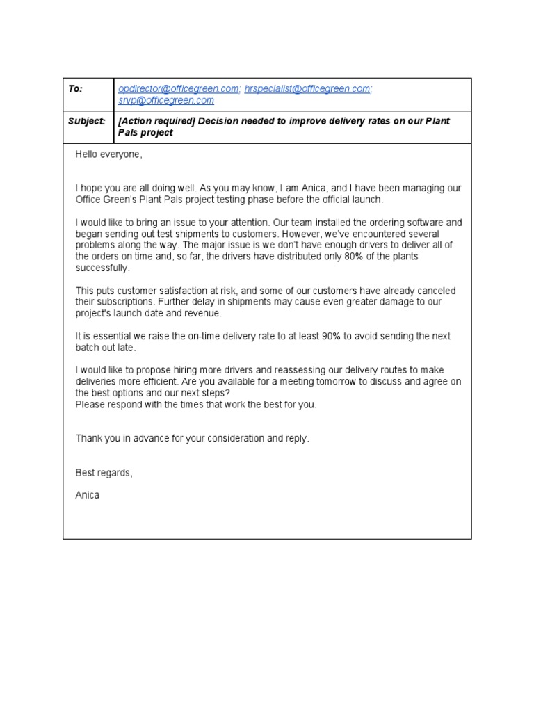 Peer 2 - Activity-Template - Escalation-Email | PDF