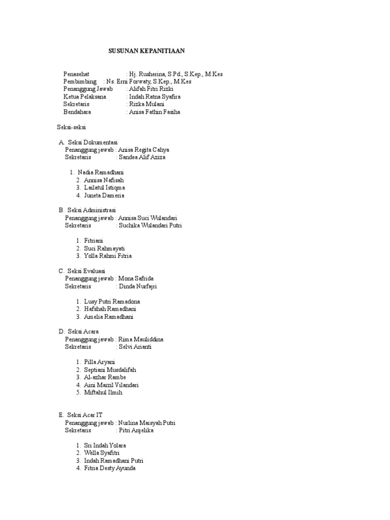 SUSUNAN KEPANITIAAN-WPS Office | PDF