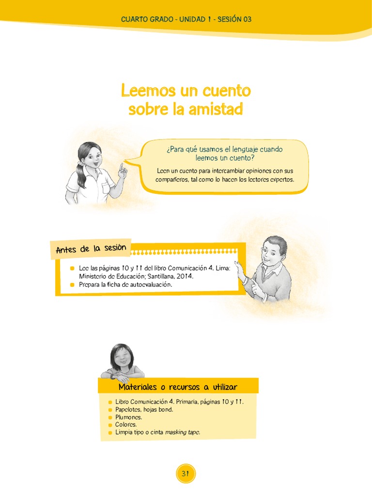 Leemos Un Cuento Sobre La Amistad Pdf Lectura Proceso Cuentos