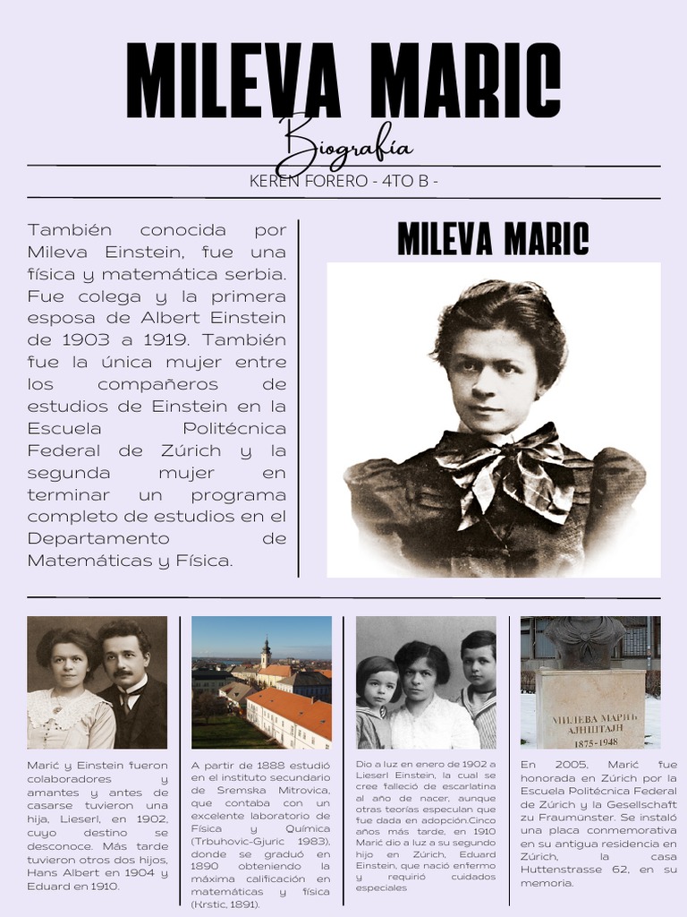 Mileva Maric: Biografía | PDF | Clásicos