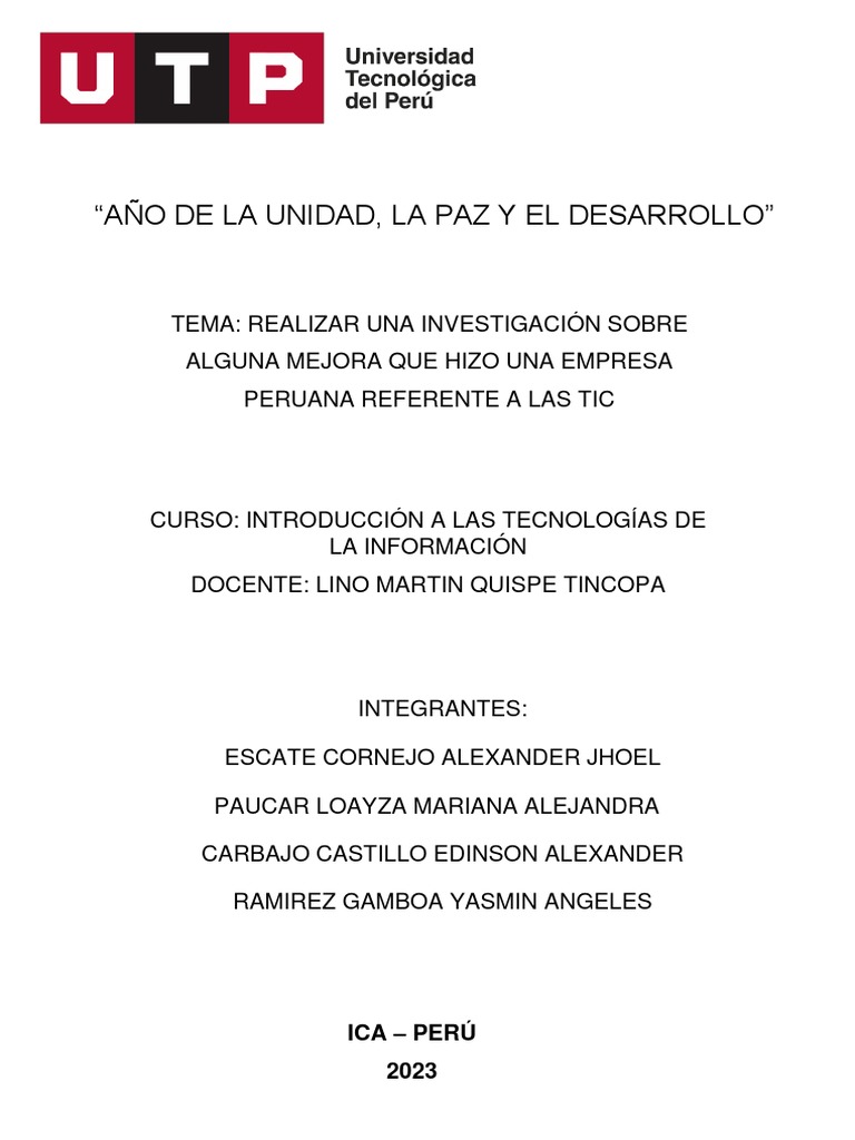 Introducción A Las Tic Utp | PDF | Informática