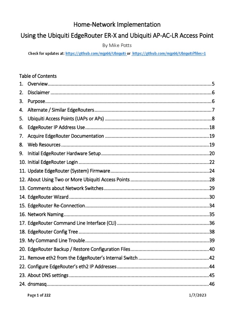 Ubiquiti Home Network Project Instructions 2023 | PDF | Wi Fi | Computer Network