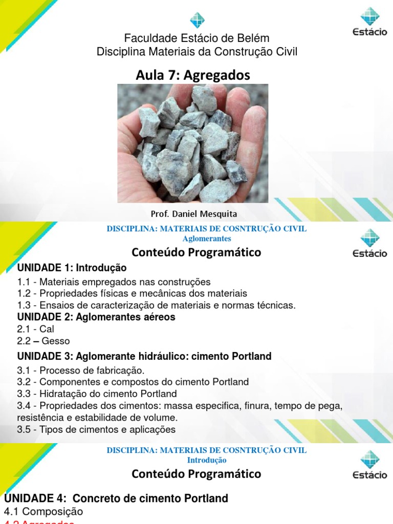 Aula 05 Agregado Pdf Concreto Cimento