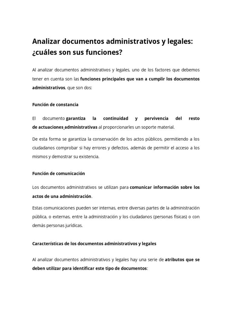 Analizar Documentos Administrativos y Legales | PDF | Derecho