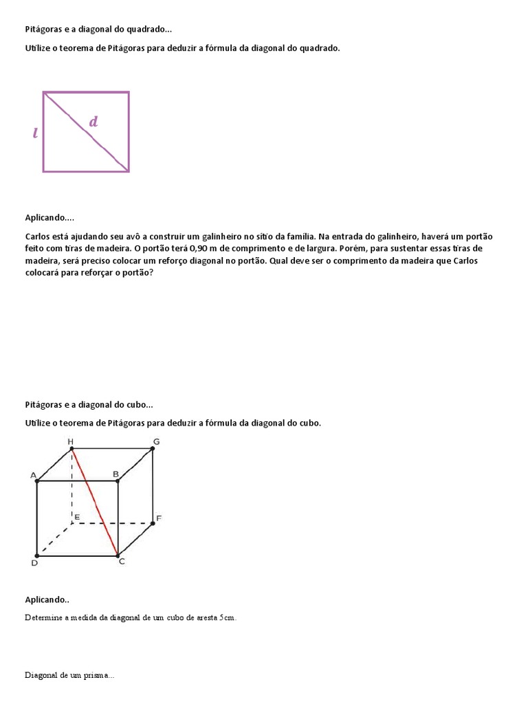 Pitágoras e a diagonal do quadrado | PDF