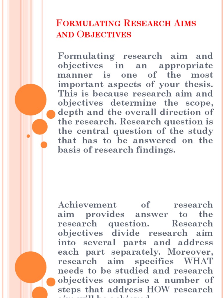 Formulating Research Aims and Objectives | PDF | Leadership ...